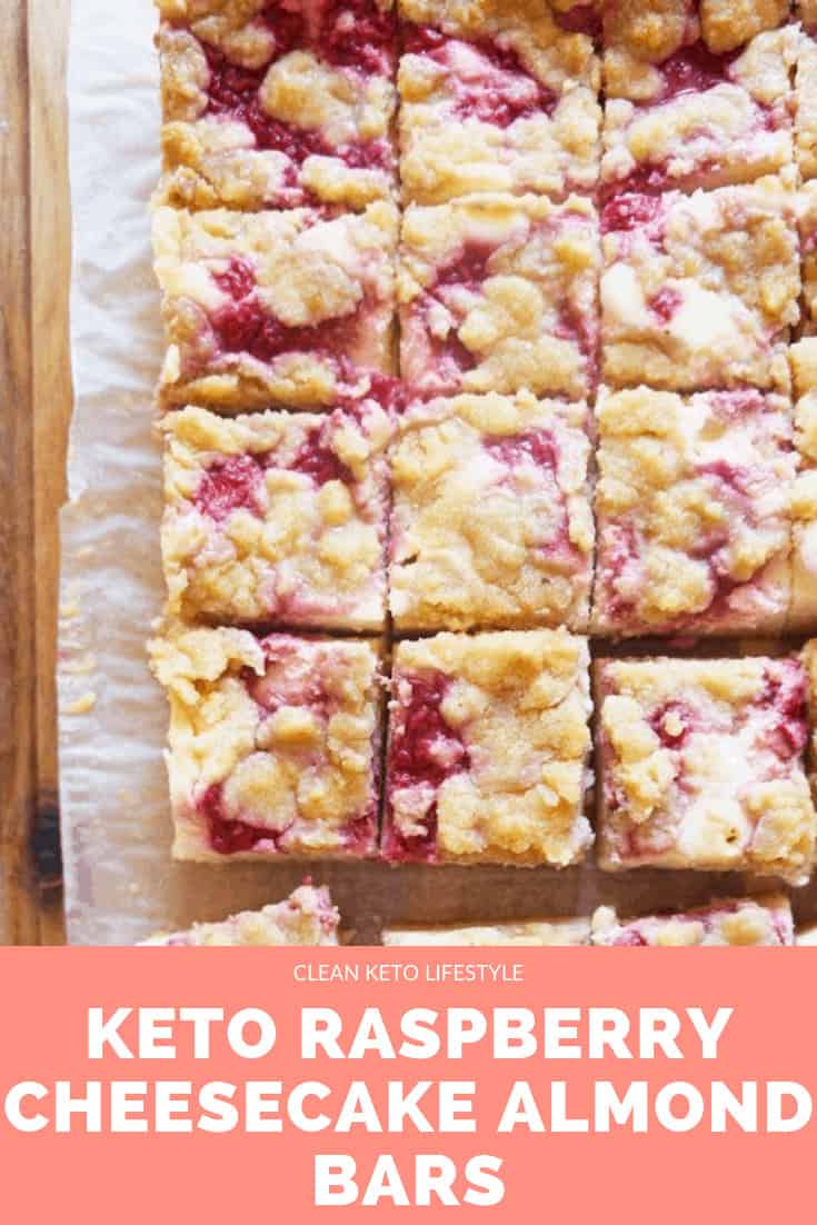 Keto Raspberry Cheesecake Almond Bars - Clean Keto Lifestyle