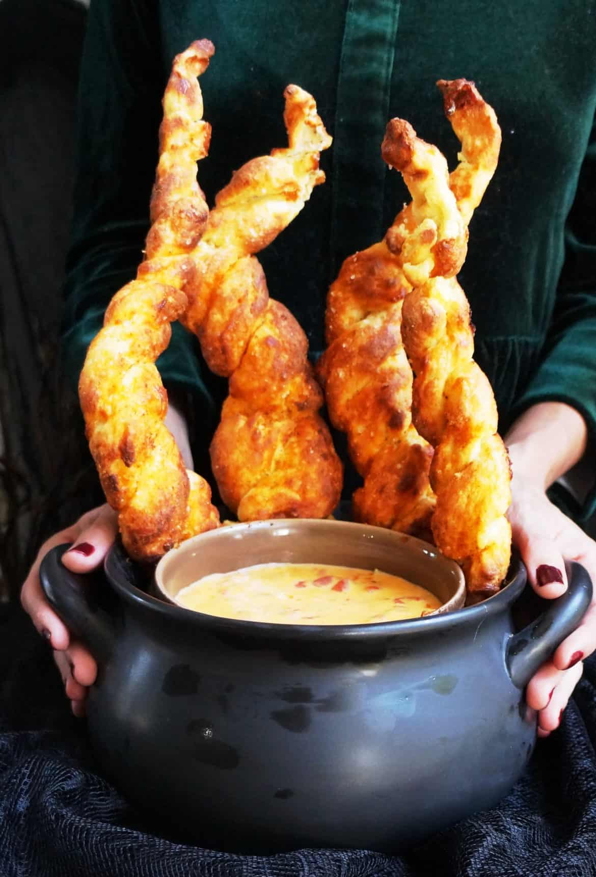 Fire and Brimstone Halloween Keto Soft Pretzels - Clean Keto Lifestyle